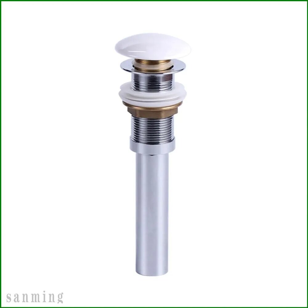 Донный клапан Ceramica Nova CN2000 с керамической накладкой click-clack белый без перелива