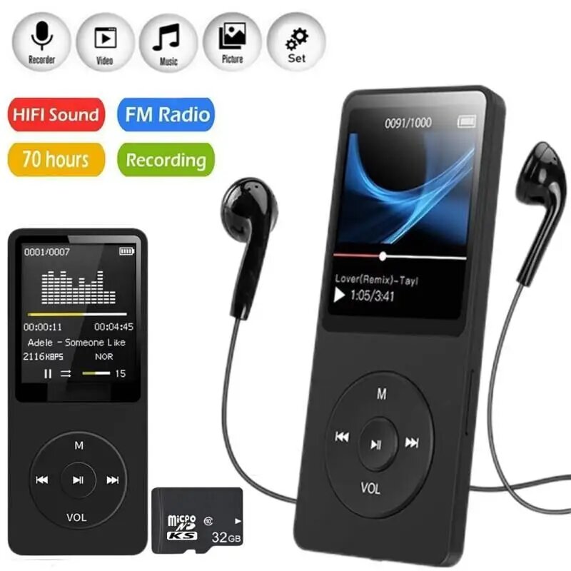 MP3-плеер NVPONE Bluetooth, белый