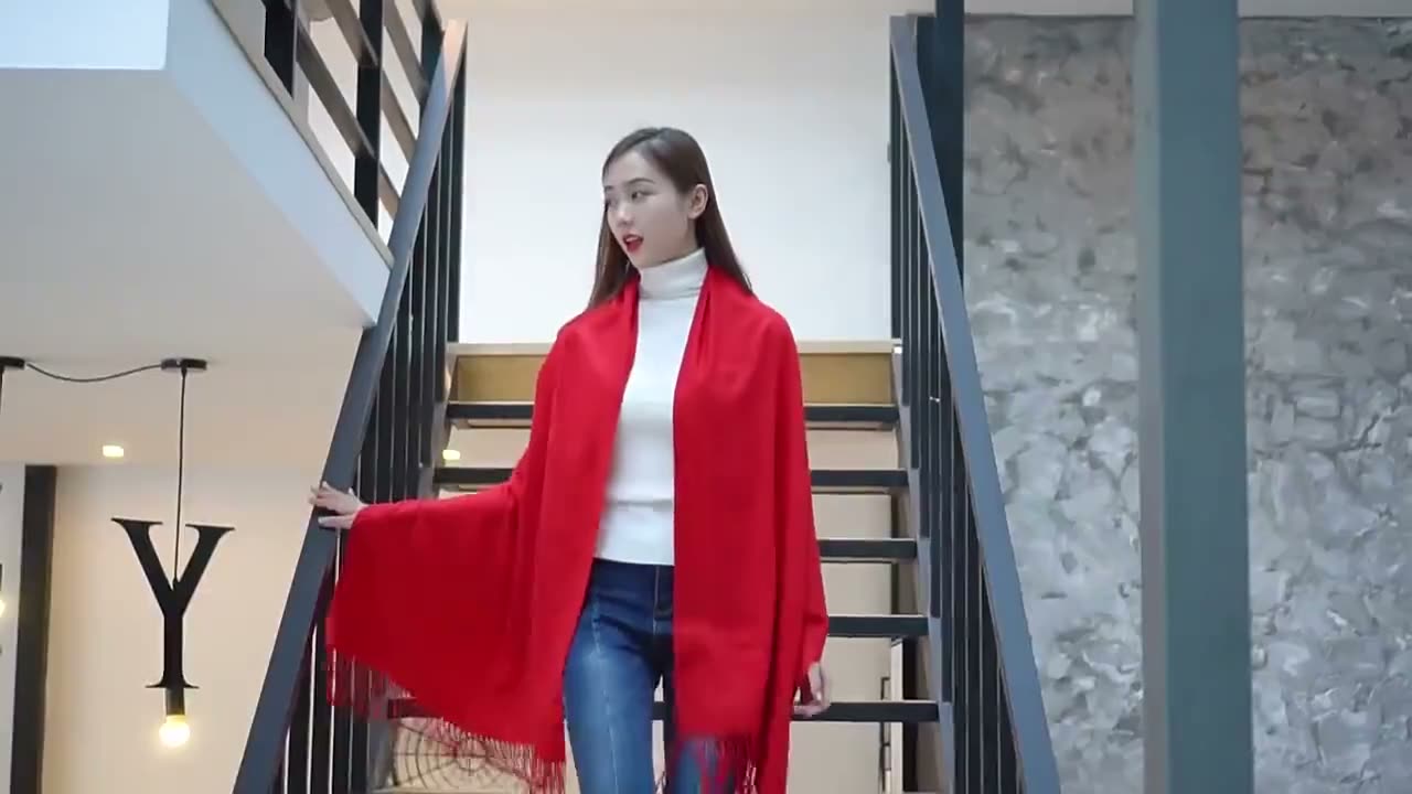 Шарф Cashmere Осень-зима 2025 для женщин,200х70 см, универсальный, бежевый — фото 1