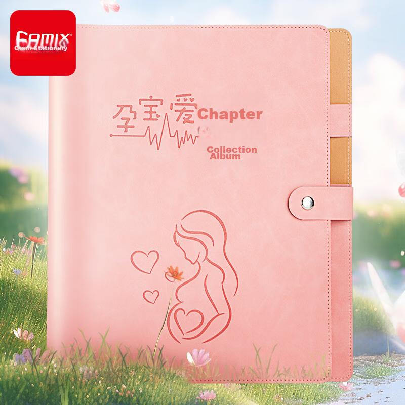 Comix Pregnancy Check-Up Organizer, Prenatal Report Folder, Pregnancy Record Book, Portable Ultrasound A4 Medical Examination Form, File Folder, Large Capacity Collection Book, Pink EA310