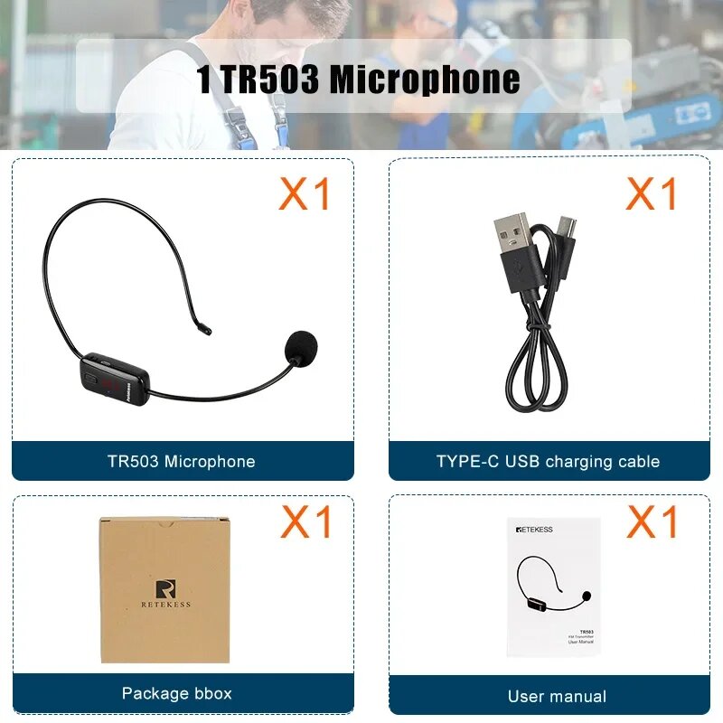 RETEKES TR503 Беспроводной микрофон 1 pc