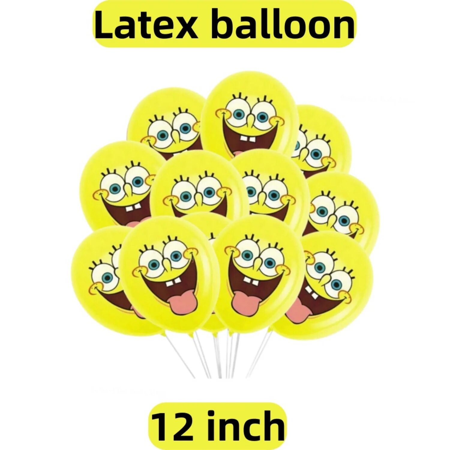 Набор для дня рождения Спанч Боба Potdemiel Latex Balloon -12pcs