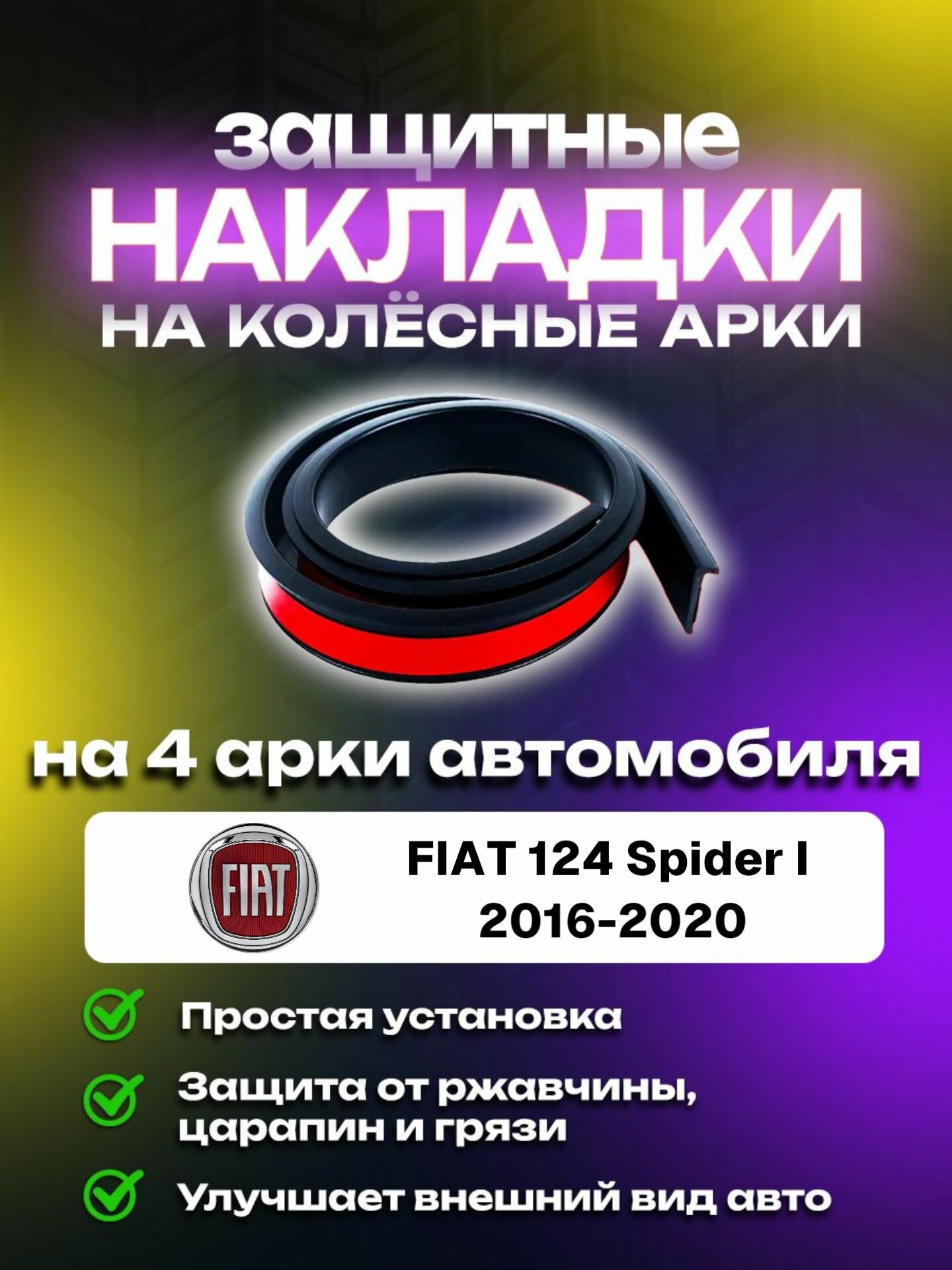 Накладки на арки FIAT 124 Spider I (2016-2020)/ фиат 124 Спидер 1 поколение защитные