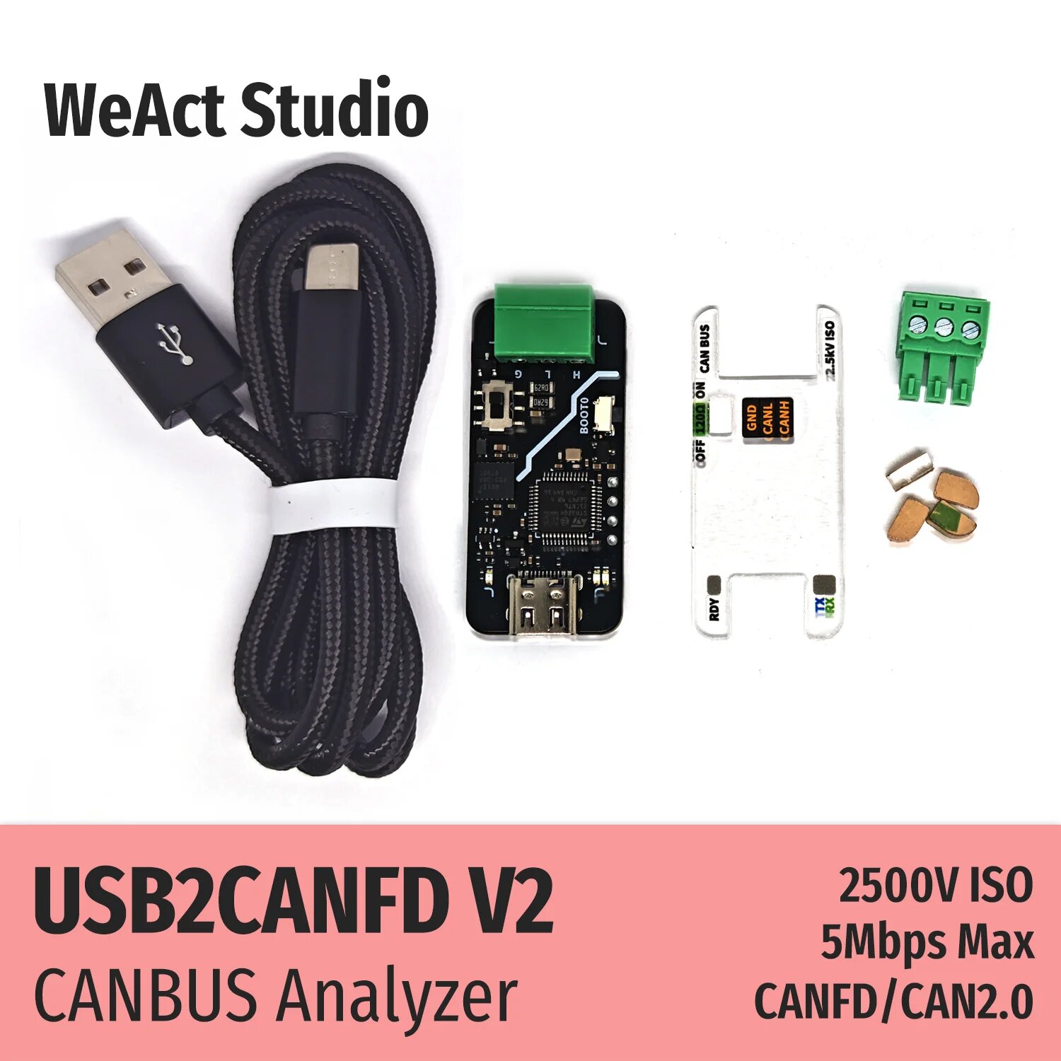 WeAct Studio USB2CANFD V2 CANBUS Анализатор