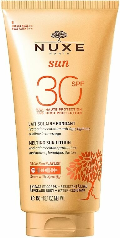 NUXE SUN Тающий солнцезащитный лосьон для лица и тела SPF30, 150 мл