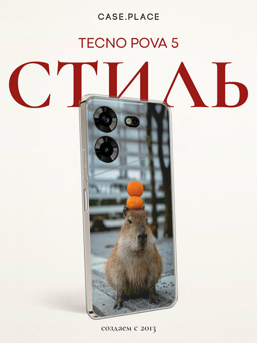 Чехол на Tecno Pova 5 / Текно Пова 5 с принтом Капибара медитирует