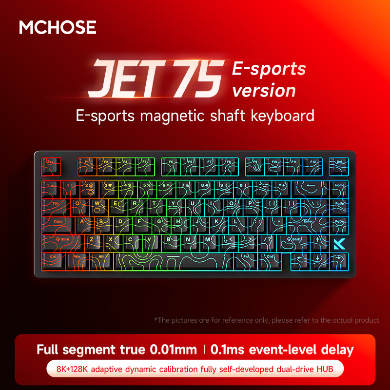 Механическая клавиатура MCHOSE Jet 75, подсветка клавиш, цвет Black, Kailh Magnetic God Shaft (Kailh Magnetic Axis)