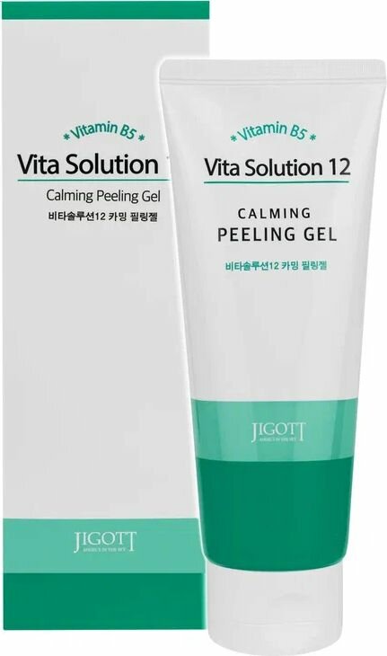 JIGOTT / Джиготт Vita Solution 12 Calming Peeling Gel Пилинг-гель для лица успокаивающий с витаминов В5 180мл / корейская косметика