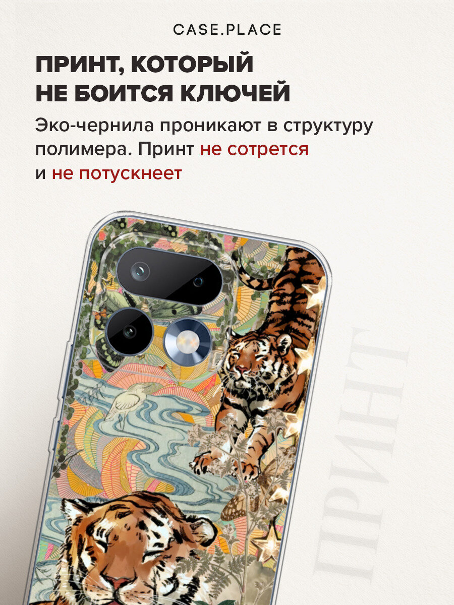 Чехол на Realme 16 Pro / Реалми 16 Про с принтом Умывающийся тигр — фото 1