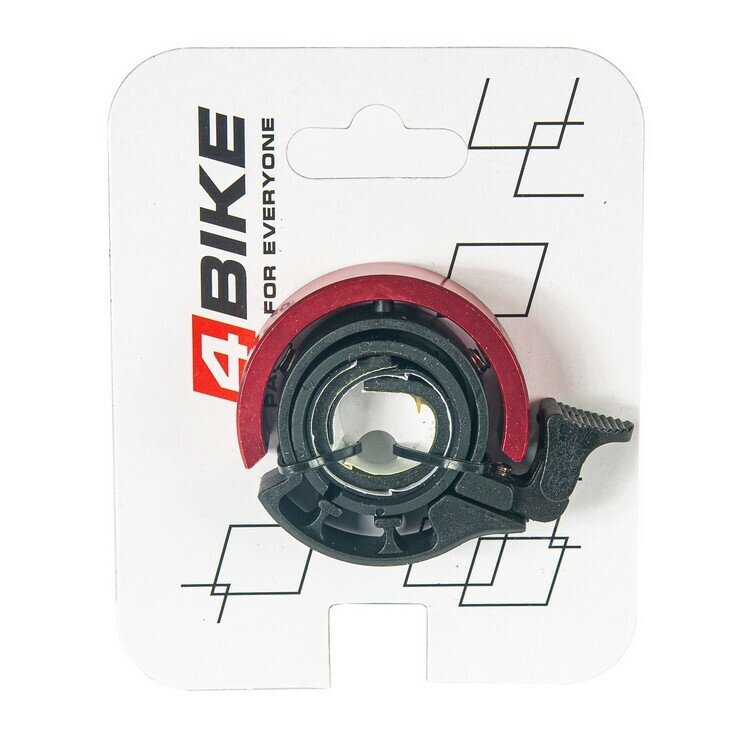 Велозвонок 4BIKE BB3213L-Blk алюминий+плаcтик, D-46мм, красный