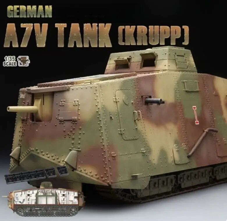 Meng 1/35 ts-017 немецкий танк a7v krupp rare танки