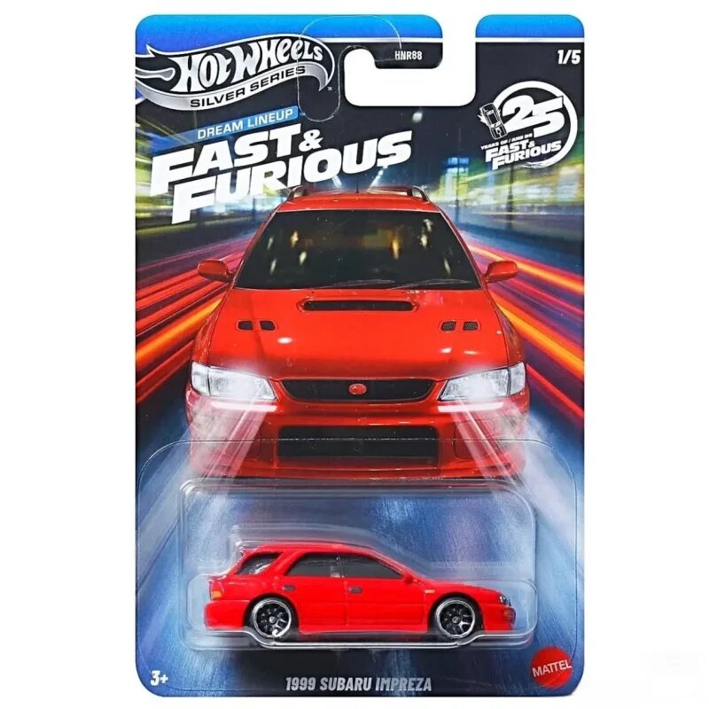 Hot Wheels Fast & Furious HNR88-N коллекция автомобилей 1:64 1999 Subaru Impreza