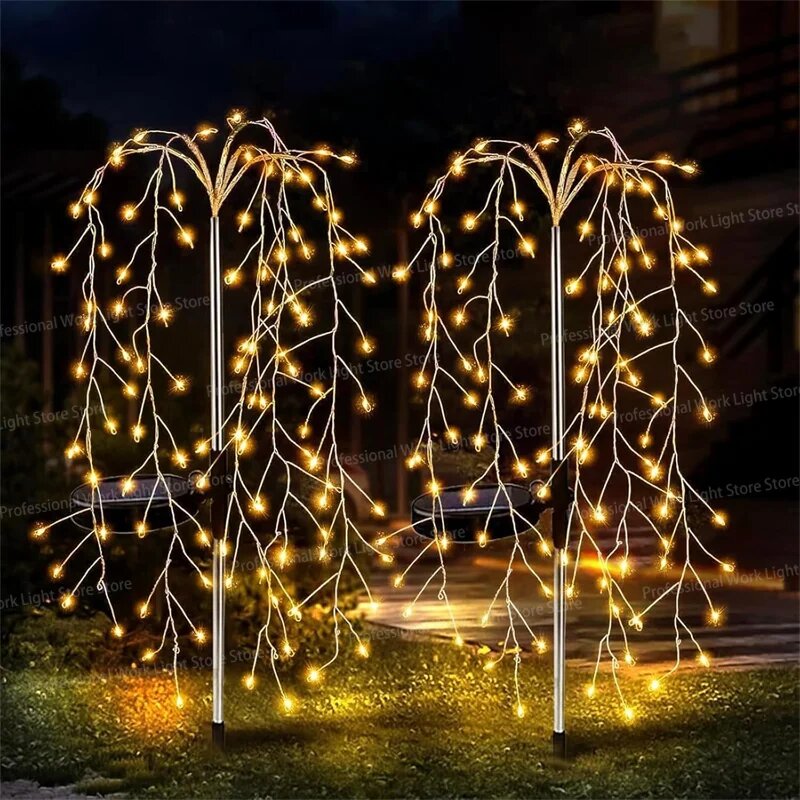 Солнечные светильники в виде ивы, 200 LED, теплый белый/многоцветный Warm 200LED