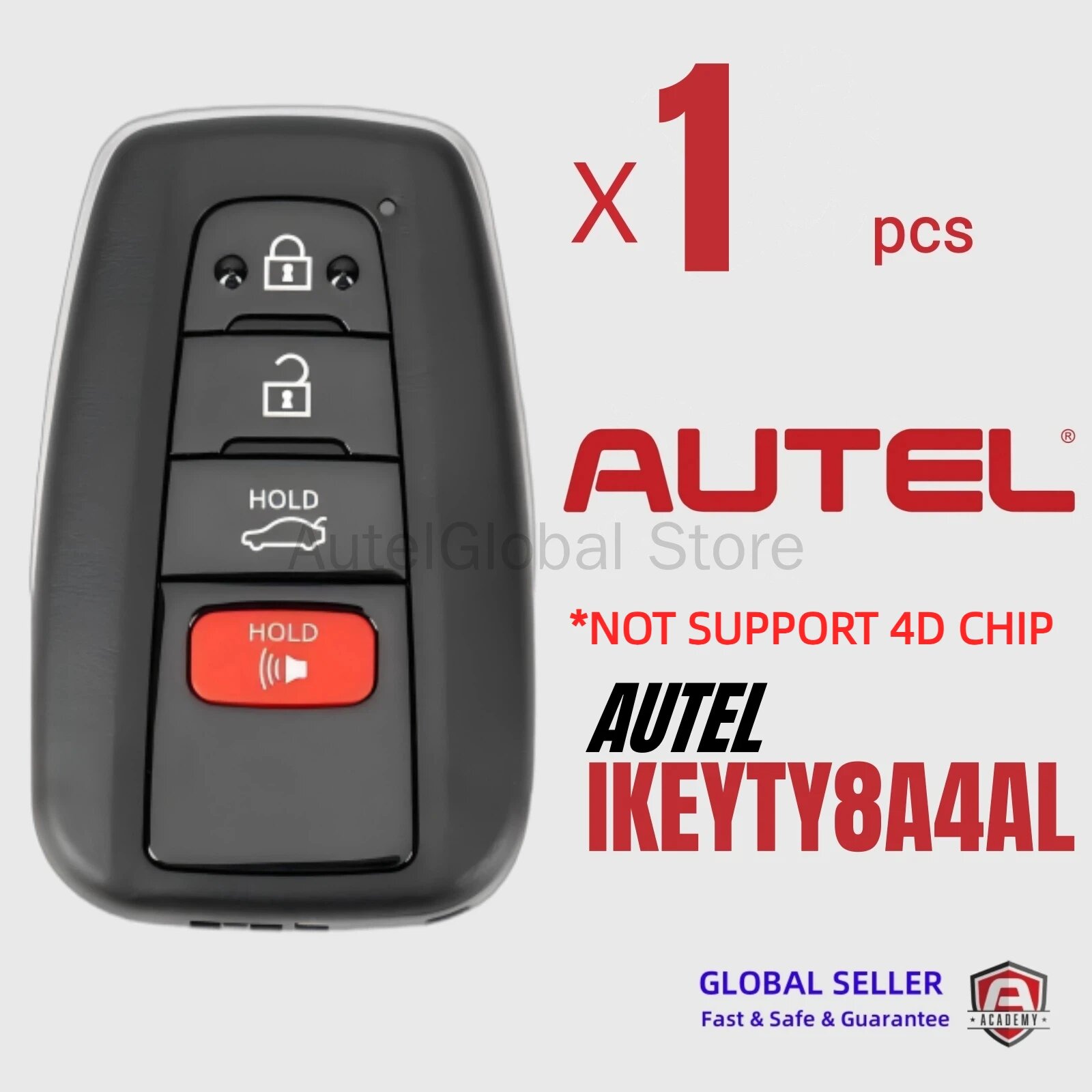 1 шт. Autel IKEYTY8A4BL IKEYTY8A4AL универсальный умный дистанционный ключ 3 1 кнопки для Toyota для смарт-ключа Autel для KM100 IM508 IM608