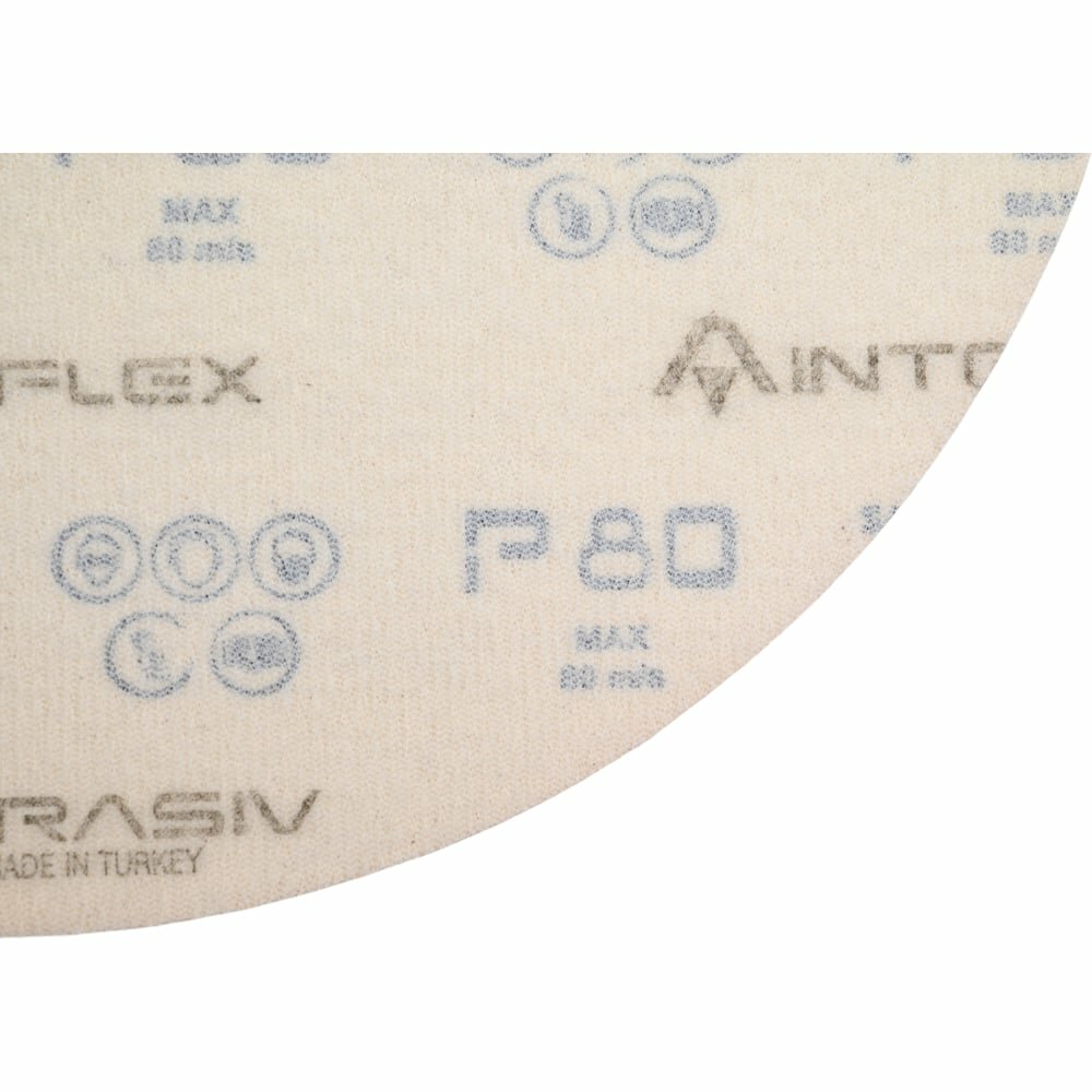 Шлифовальный круг Interflex AP311F 225мм на липучке, 8 отверстий, Р80 (5 штук) 3133804408-5 — фото 1