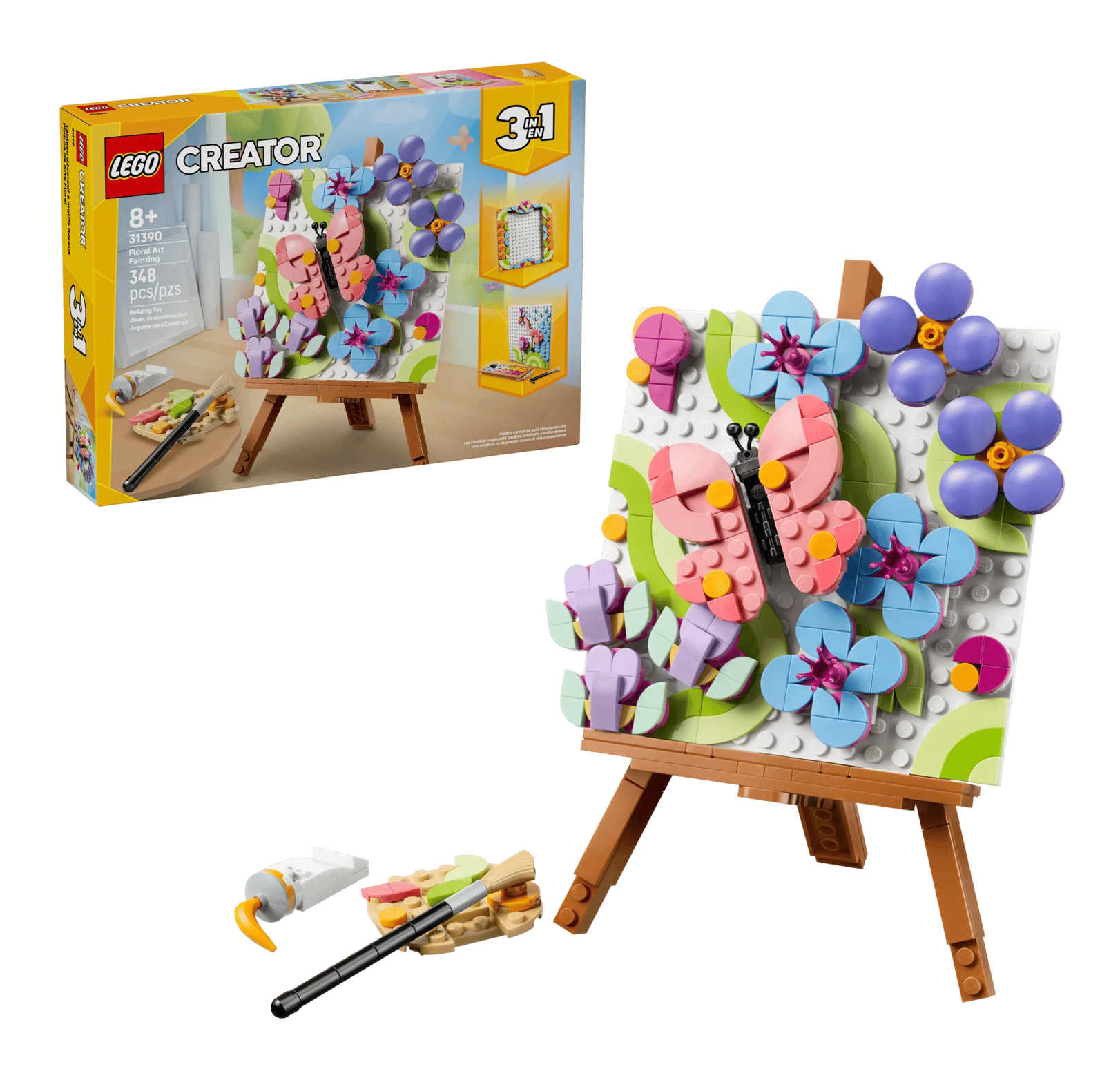 Конструктор LEGO Creator 31390 3-in-1 Декоративная живопись «Цветочное искусство», 348 дет.