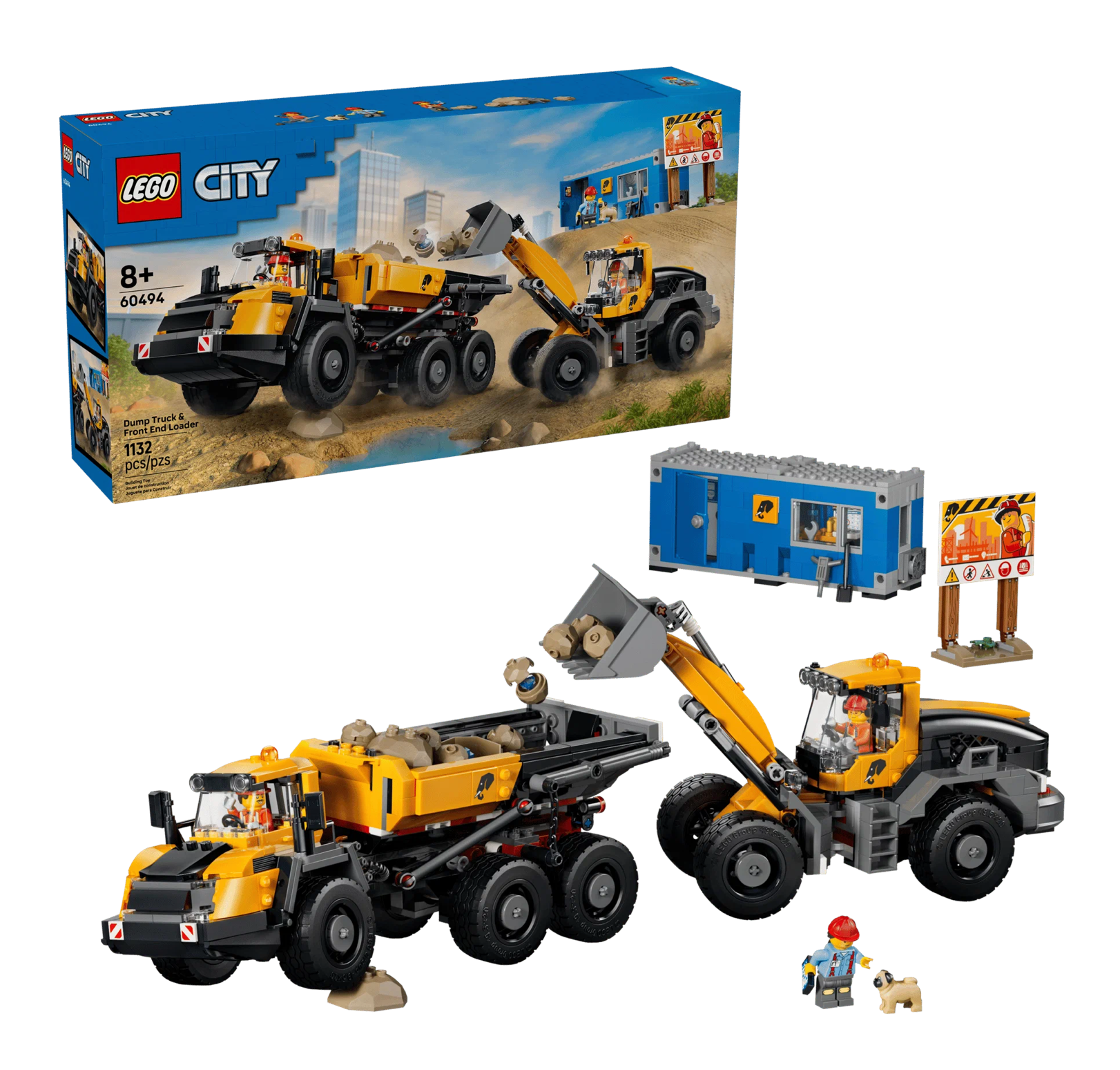 Конструктор LEGO City 60494 Самосвал и фронтальный погрузчик, 1132 дет.