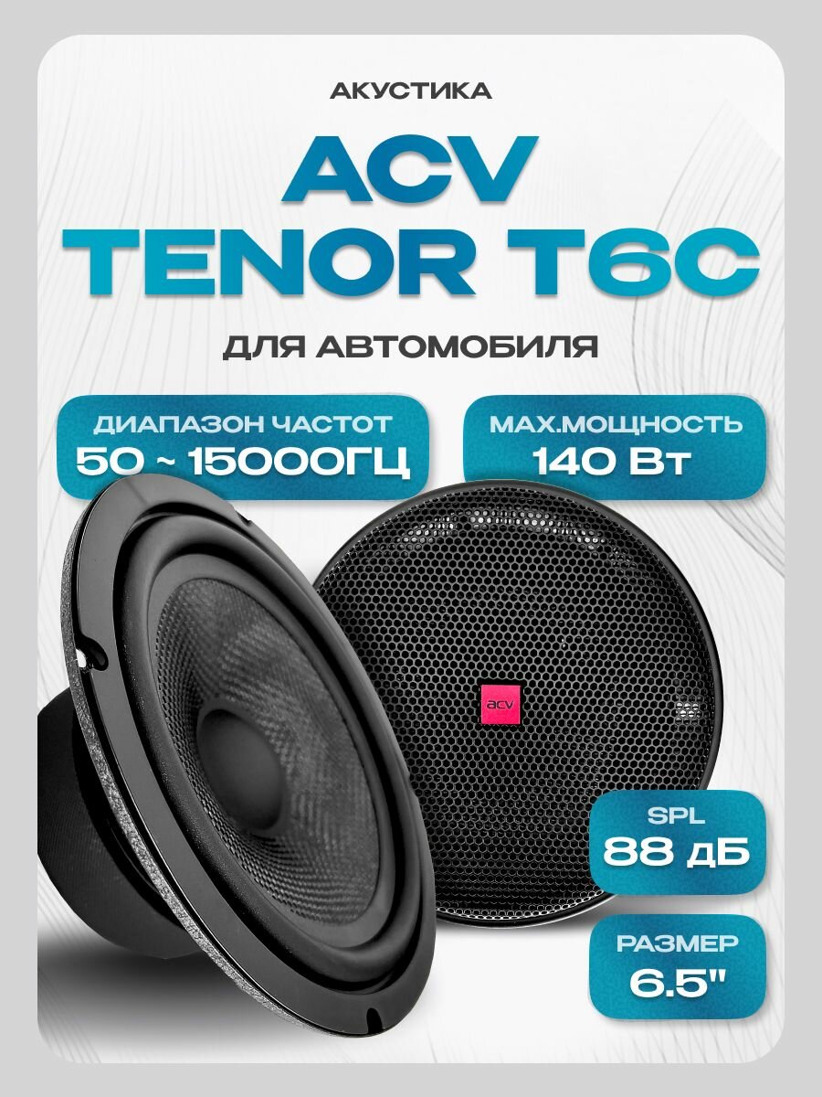 Динамики автомобильные ACV TENOR T6C (мидбас)
