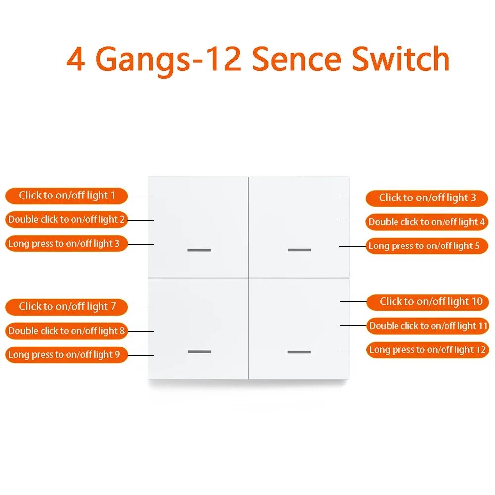 Smart ZigBee контроллер сцен 12 кнопок — фото 1
