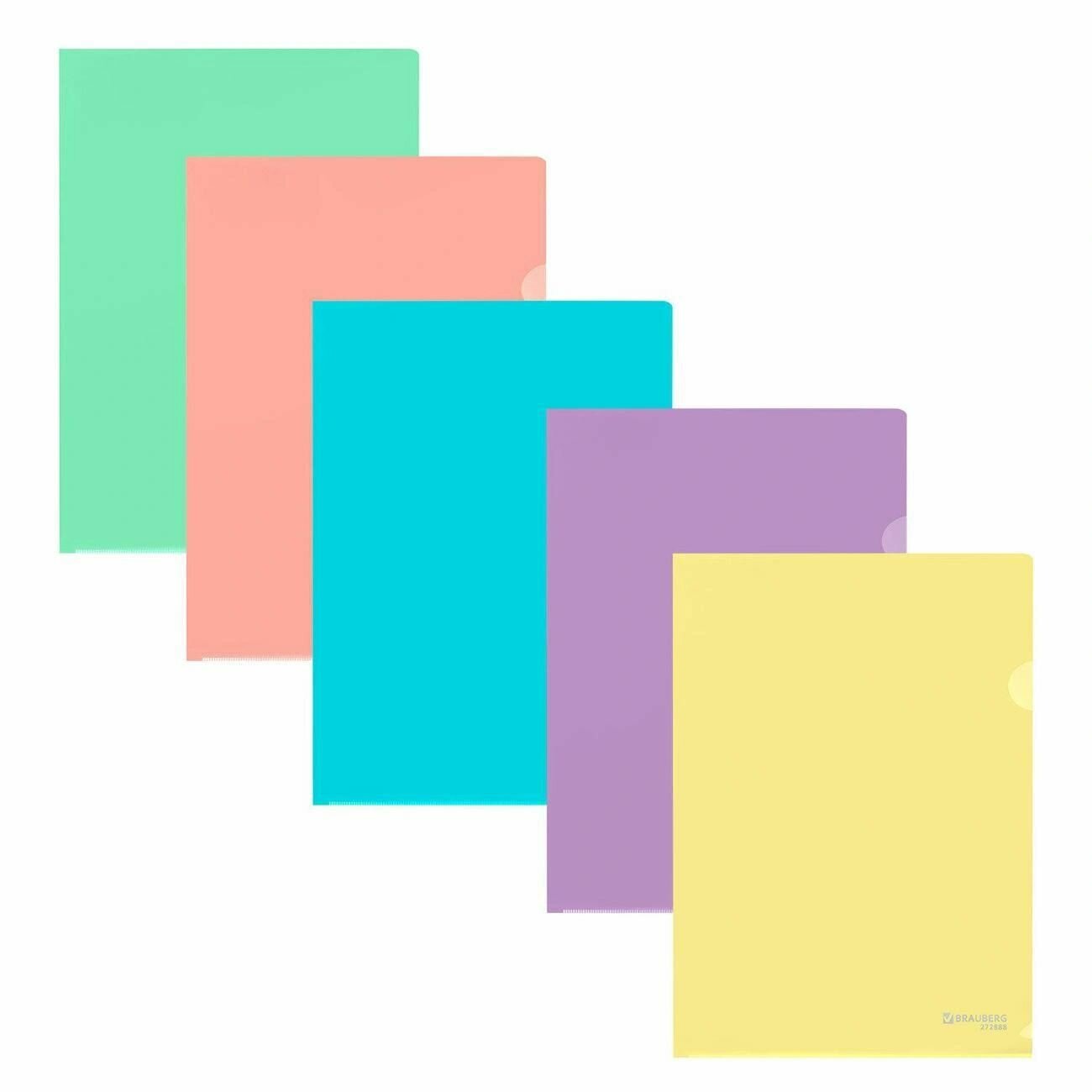 Папка Brauberg PASTEL А4 10+1шт, ассорти