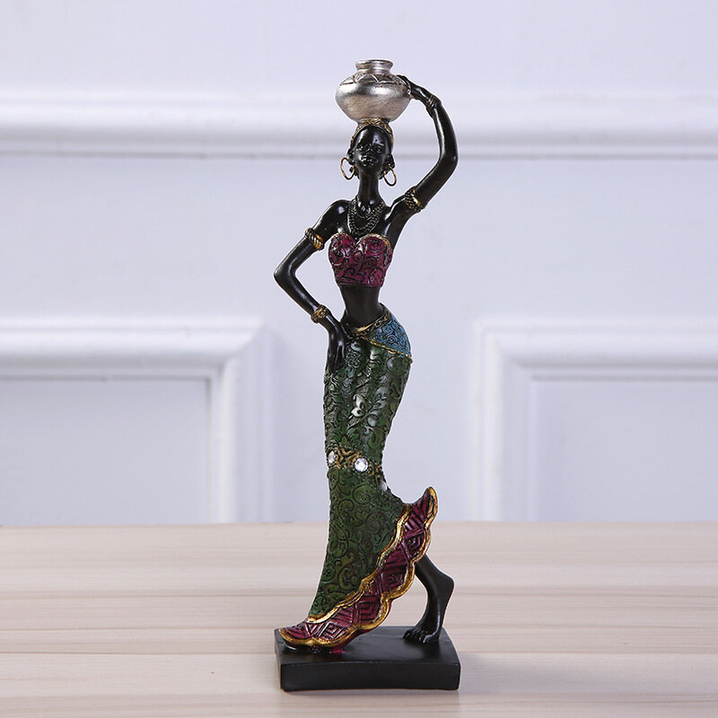 Статуэтка Африканская Красавица Декор Интерьера Подарок Серебряный 22.5см