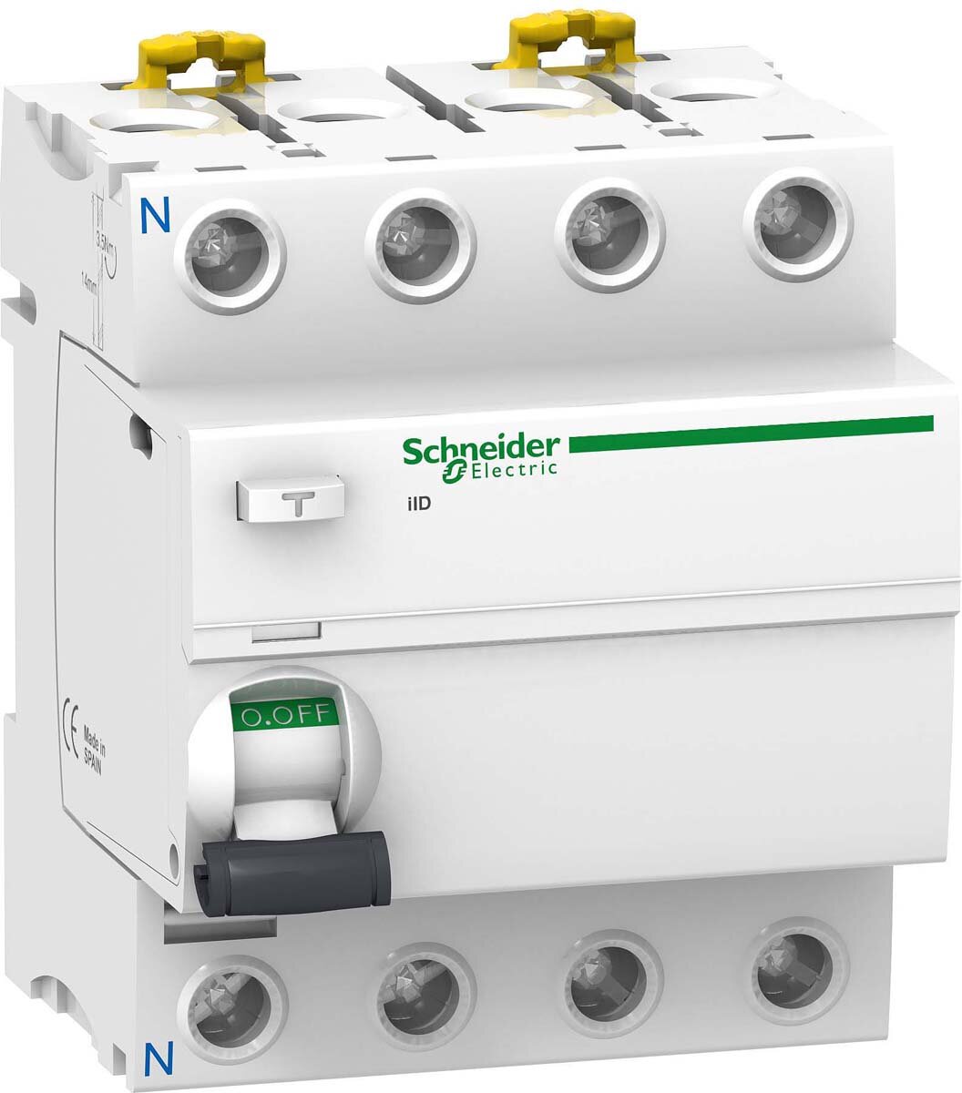 УЗО Schneider Electric "Acti9", 4п, 40А 30мА, тип АС, iID, цвет: , A9R41440
