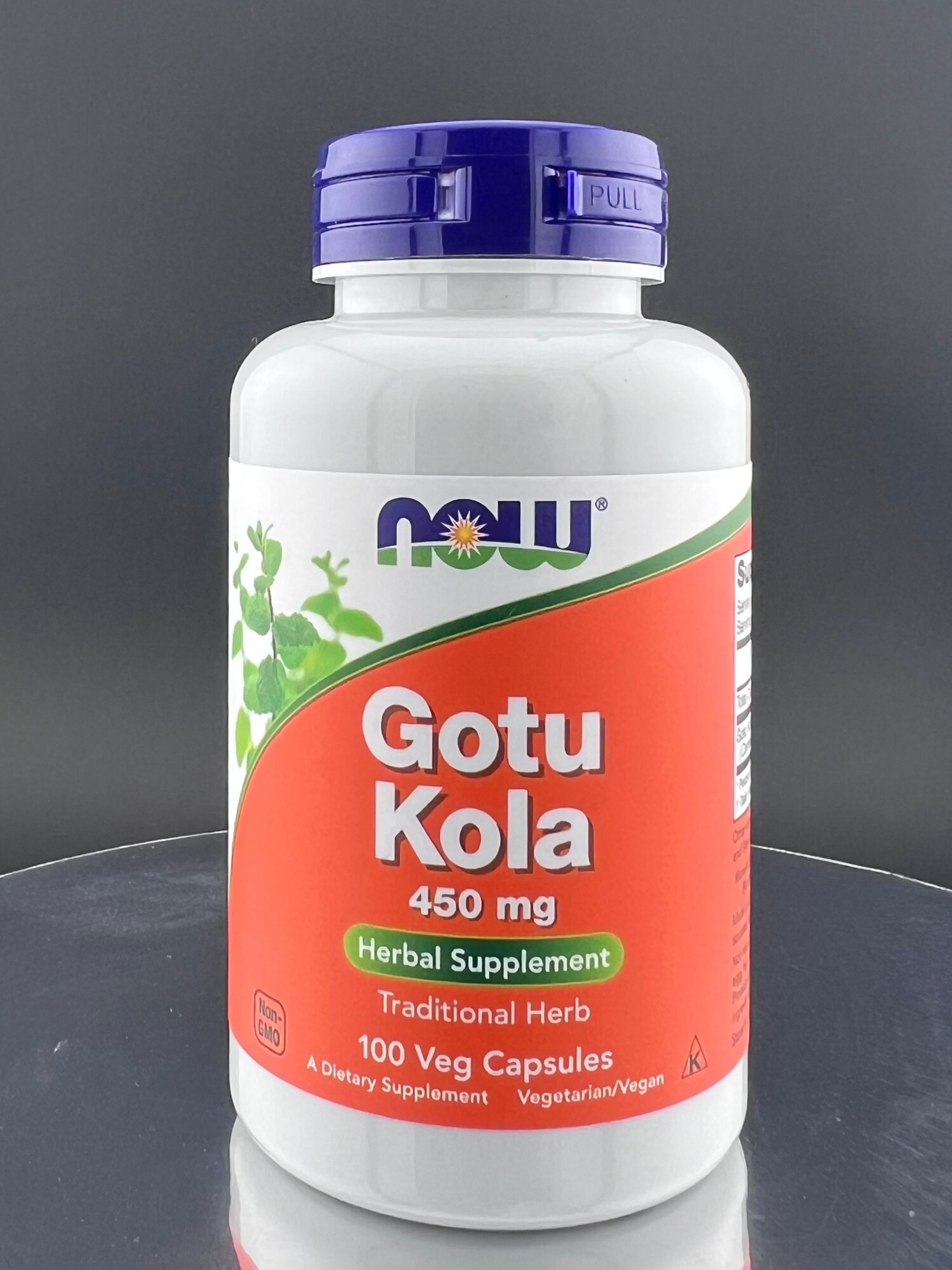 Готу кола для мозга, внимания, памяти, нервной системы Now Foods, Gotu Kola, 450 мг, 100 капсул