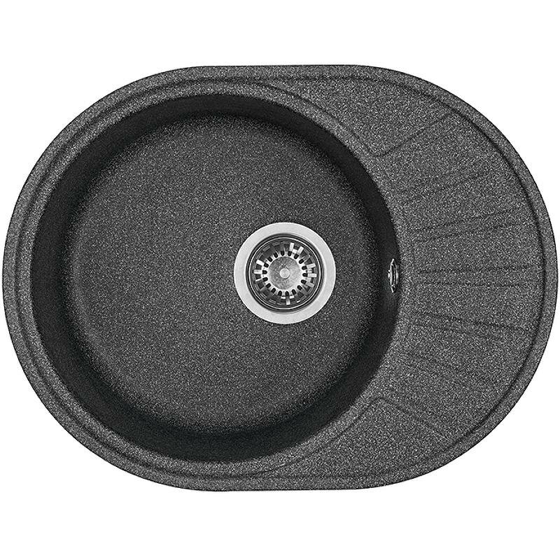 Мойка для кухни Aquaton 56,8х43,7 1A711232CS210 графит, 1 чаша, литьевой мрамор