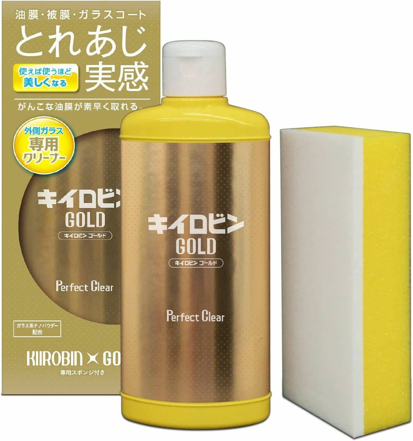 Очиститель стекла "Kiirobin Gold" 200 гр. с губкой, ProStaff, Japan.