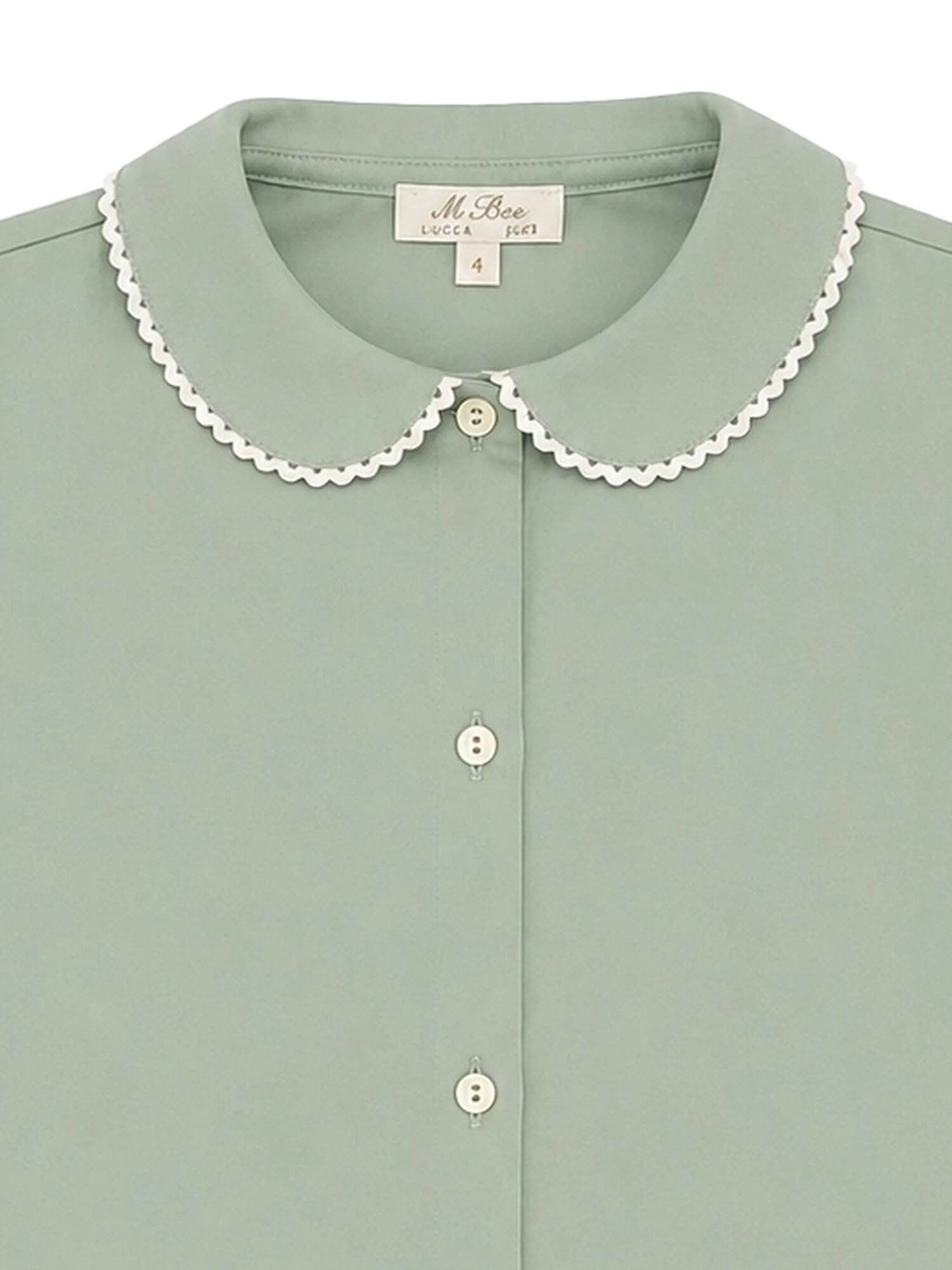 Блуза Mariella Ferrari Embroidered Peter Pan-collar blouse, размер 12 лет, зеленый, — фото 1