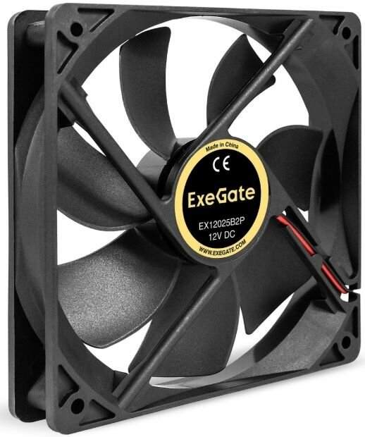 Корпусный вентилятор ExeGate EX295242RUS Вентилятор 12В DC EX12025B2P (120x120x25 мм, 2-Ball (двойной шарикоподшипник), 2pin, 1550RPM, 25dBA)