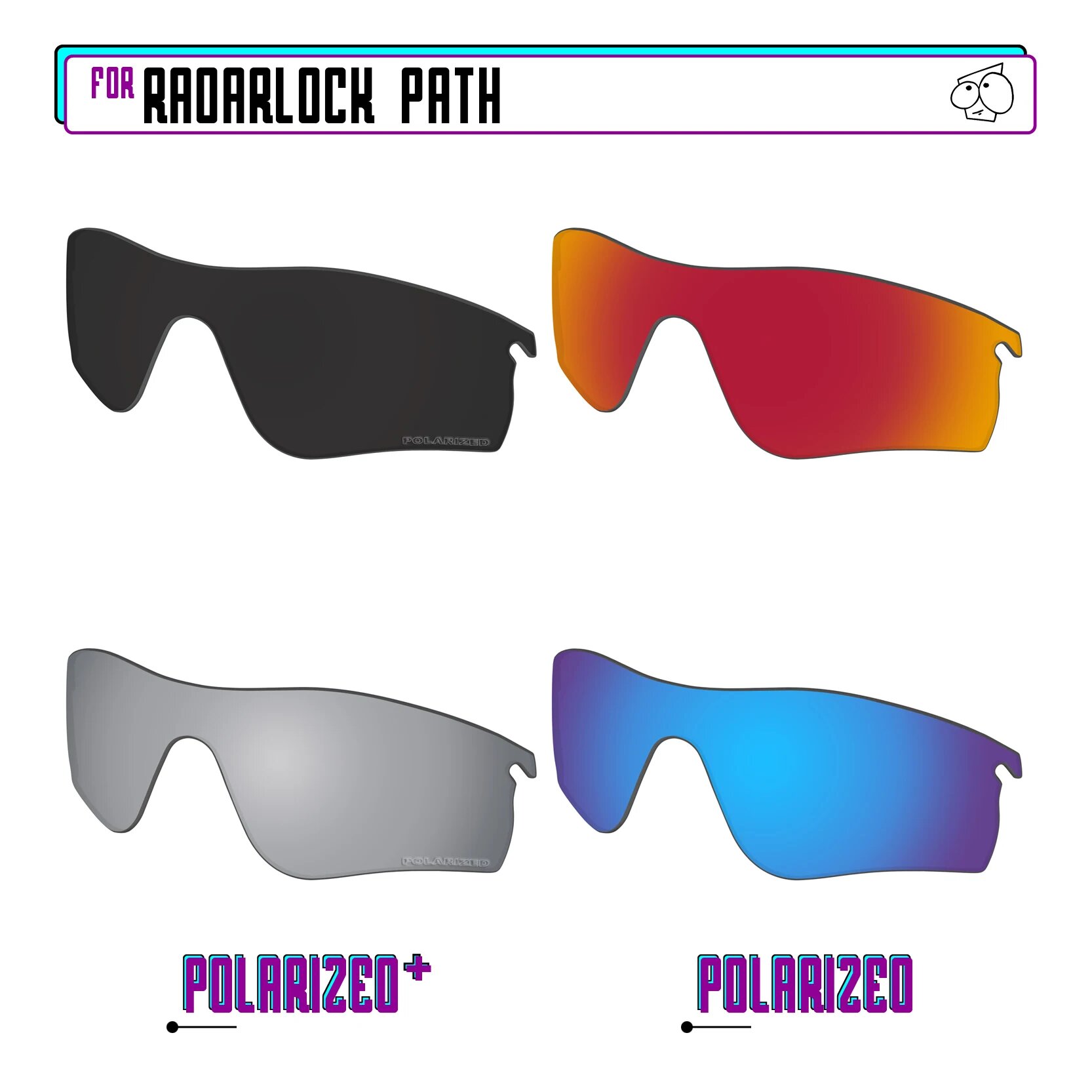 EZReplace Поляризованные линзы Oakley RadarLock Path, BkSrP Plus-RedBlueP