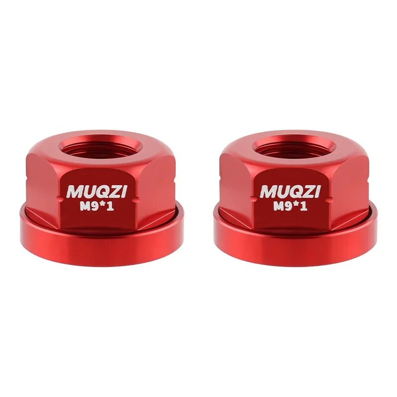 MUQZI Гайки оси ступицы велосипеда 2 шт. Красный, M9-1.0 Red