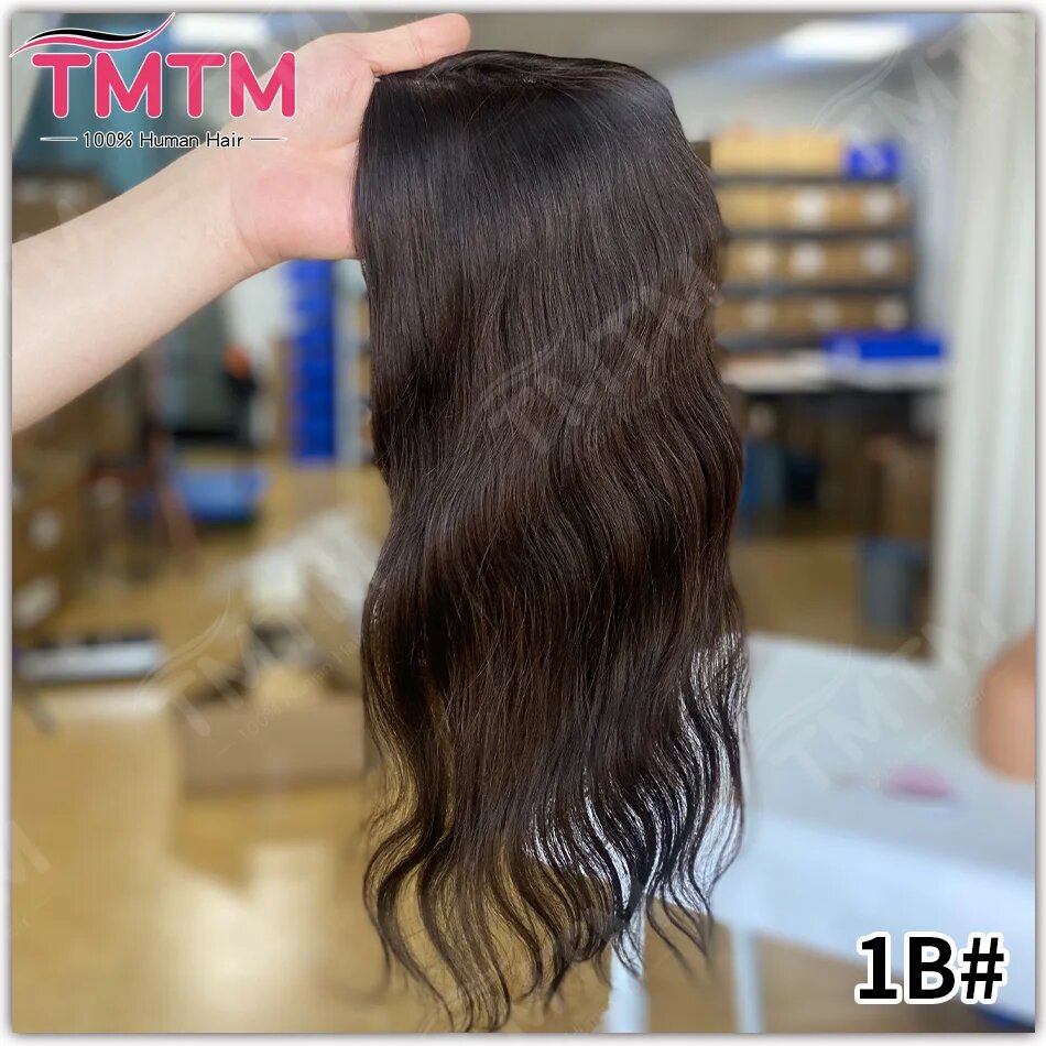 Накладки из натуральных волос TMTM Hair 10x12 см коричневый балаяж блонд волнистые Color 1B