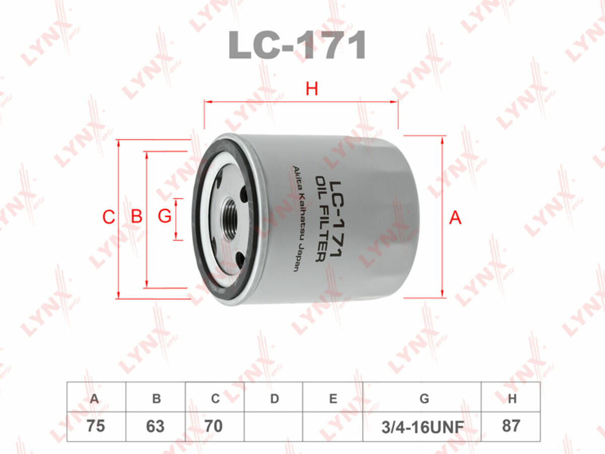 Lc-171 Фильтр Масляный Lynxauto (LYNX LC-171)