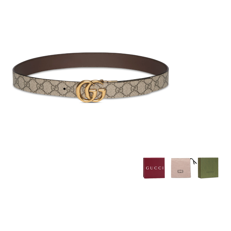 GUCCI GG Marmont Ремни из холщовой кожи Женские 80