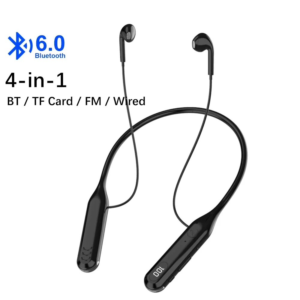 Наушники KEBIDUMEI 4-в-1 с Bluetooth 6.0, шумоподавлением ENC, беспроводным и проводным режимами, поддержкой TF-карт и FM-радио
