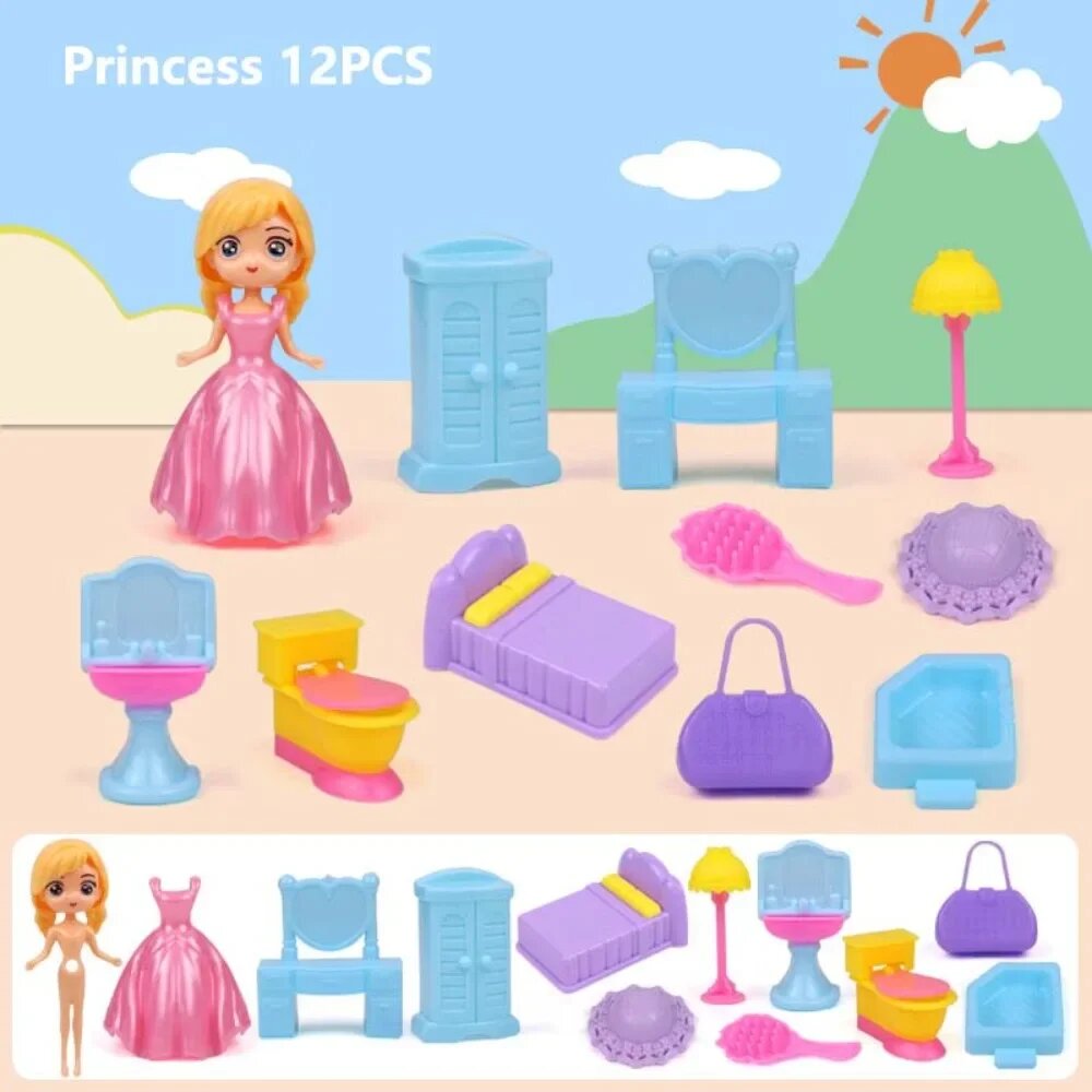 Принцесса 12PCS, игрушка для ролевых игр, розовый