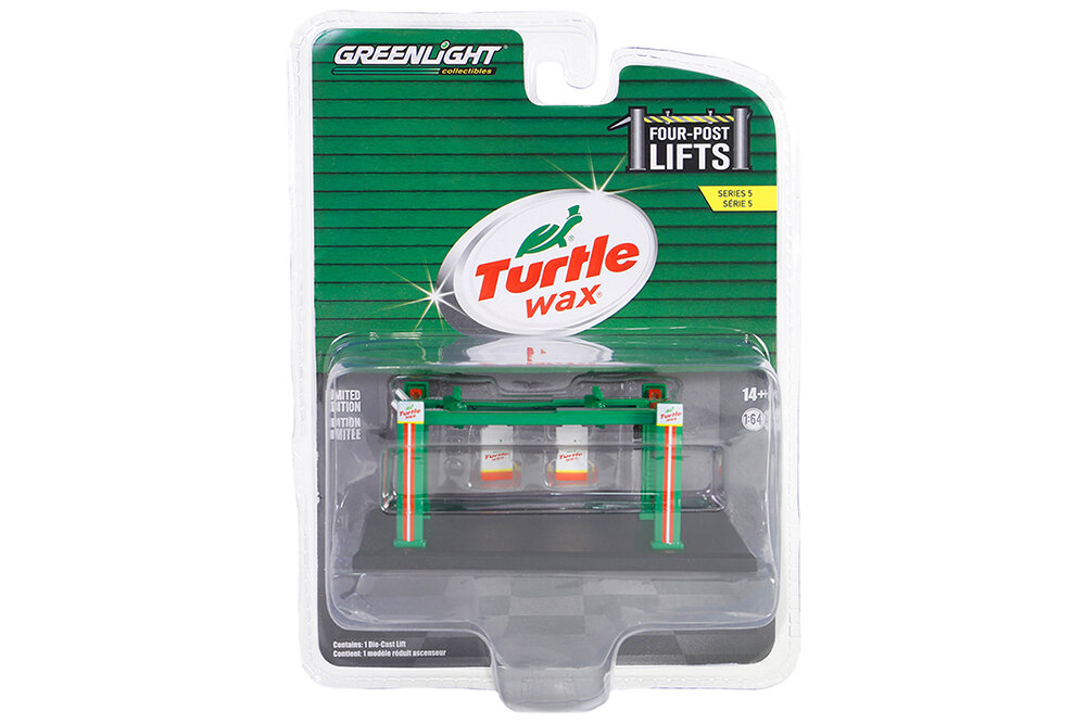 GREENLIGHT Garage автомастерская - автомобильный подъемник "turtle wax" (длина модели 6-10 см)