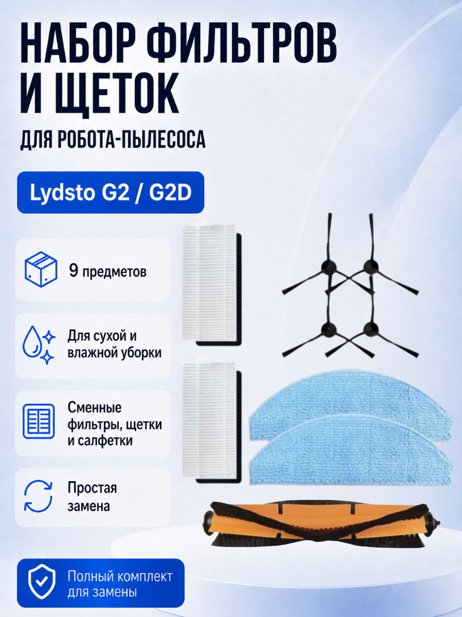 Комплект фильтров и щеток для робота-пылесоса Lydsto G2, G2D