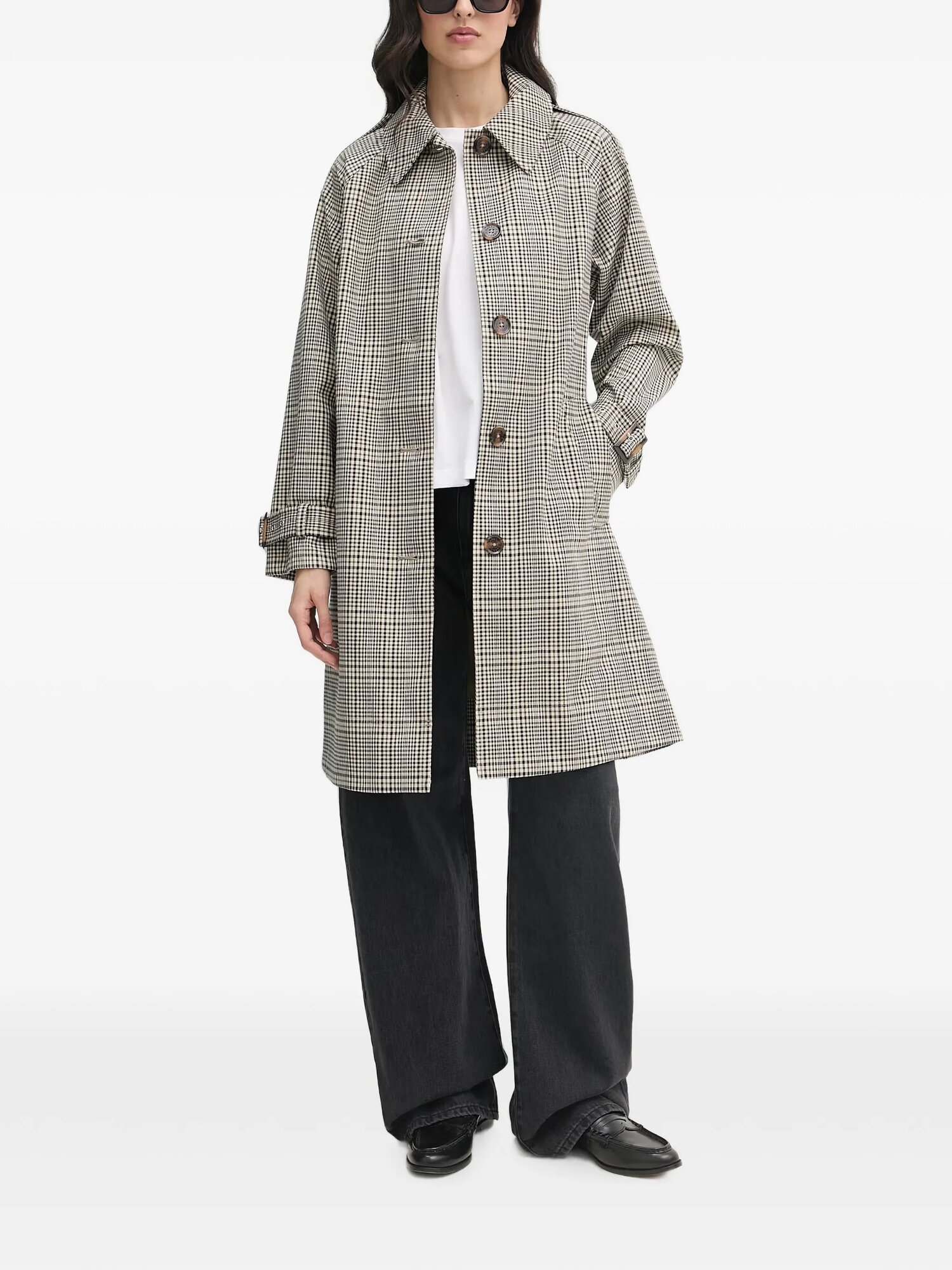 Пальто Barbour Maia check-pattern trench coat, размер 14 — фото 1