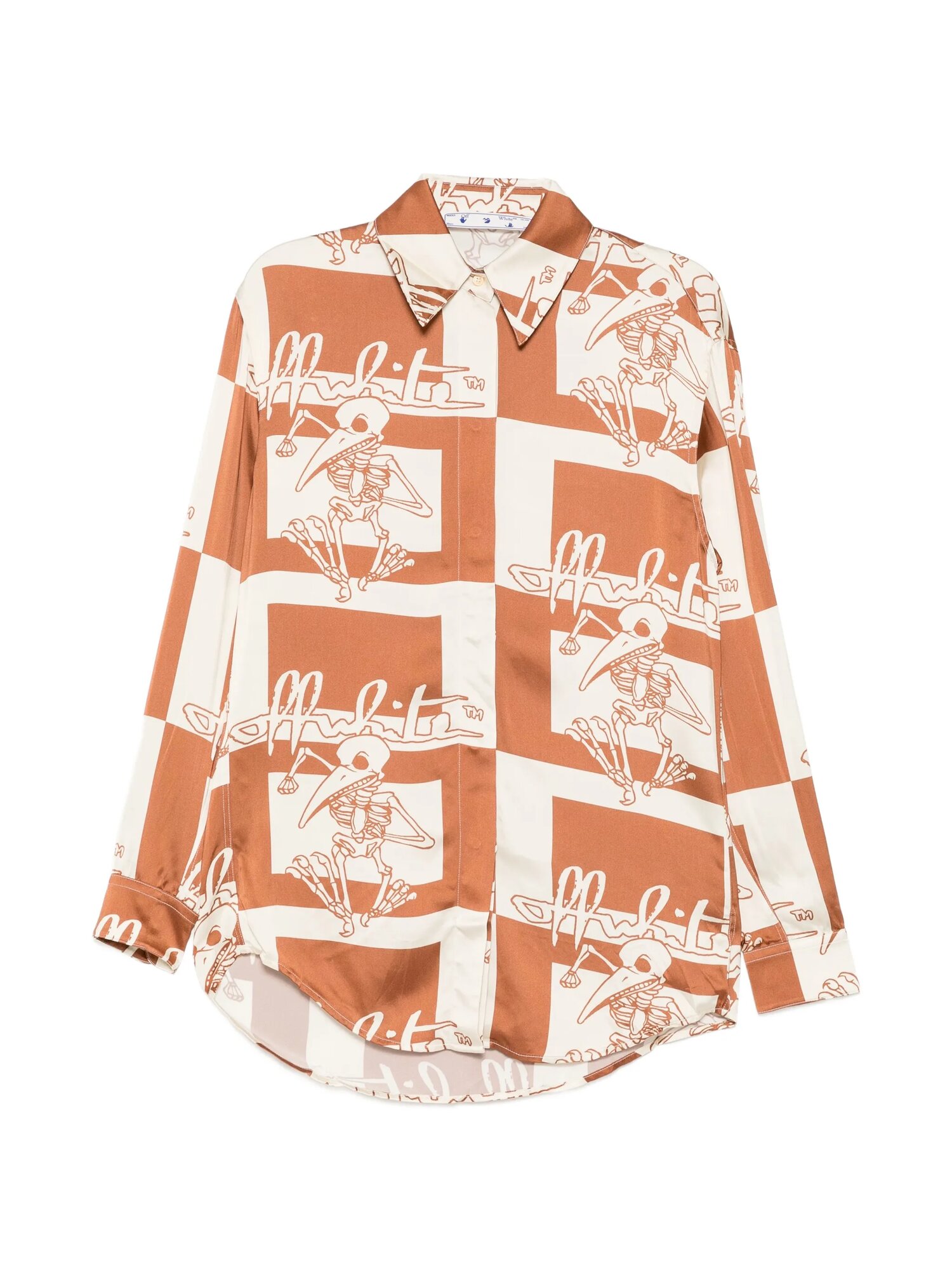 Рубашка Check-pattern skeleton-print shirt