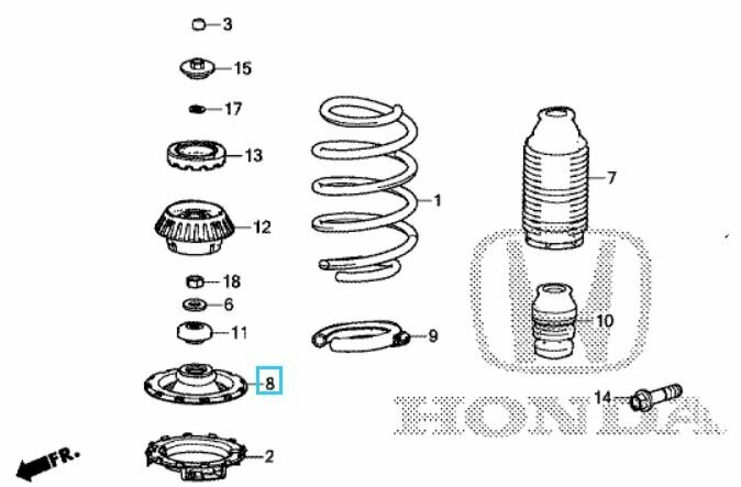 Седло, передн. пружина верхн; Артикул Honda: 51688T7A003 (Оригинал)