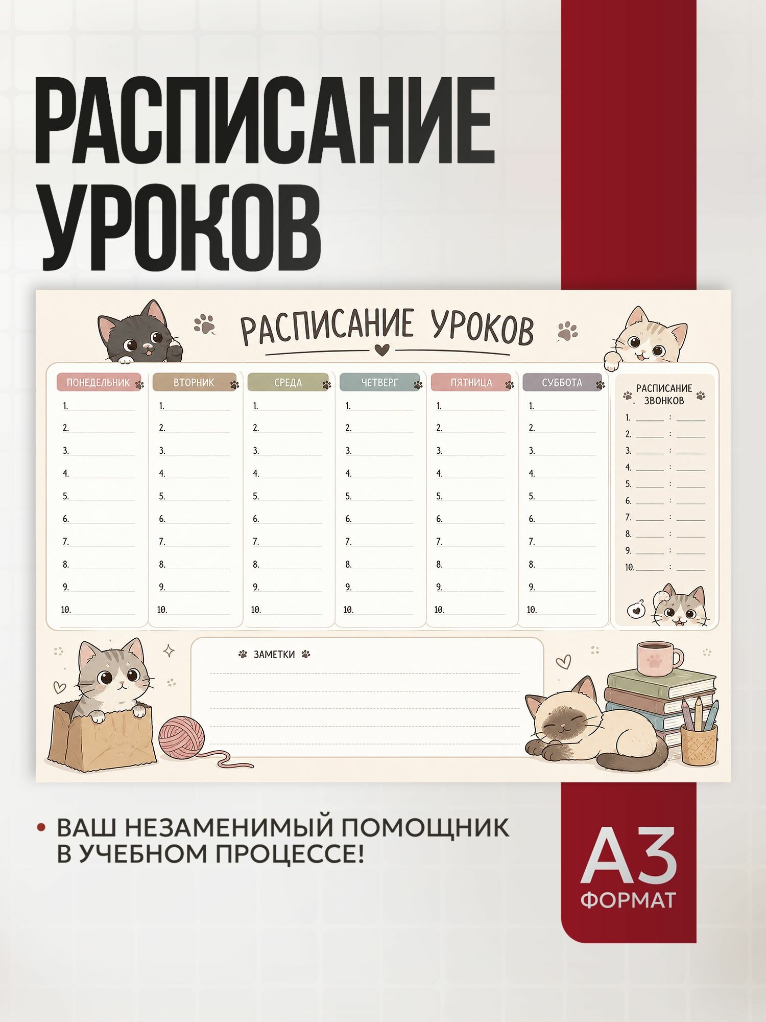 Расписание уроков Котики