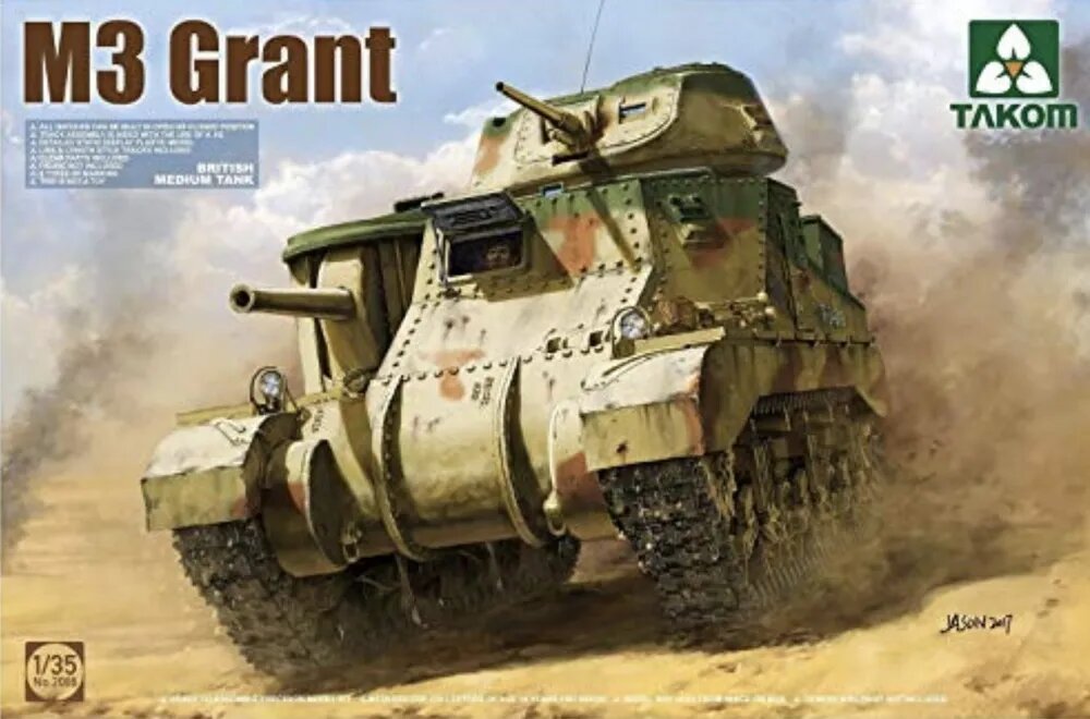 Takom 2086 1/35 Британский средний танк M3 Grant Assembly Model kit
