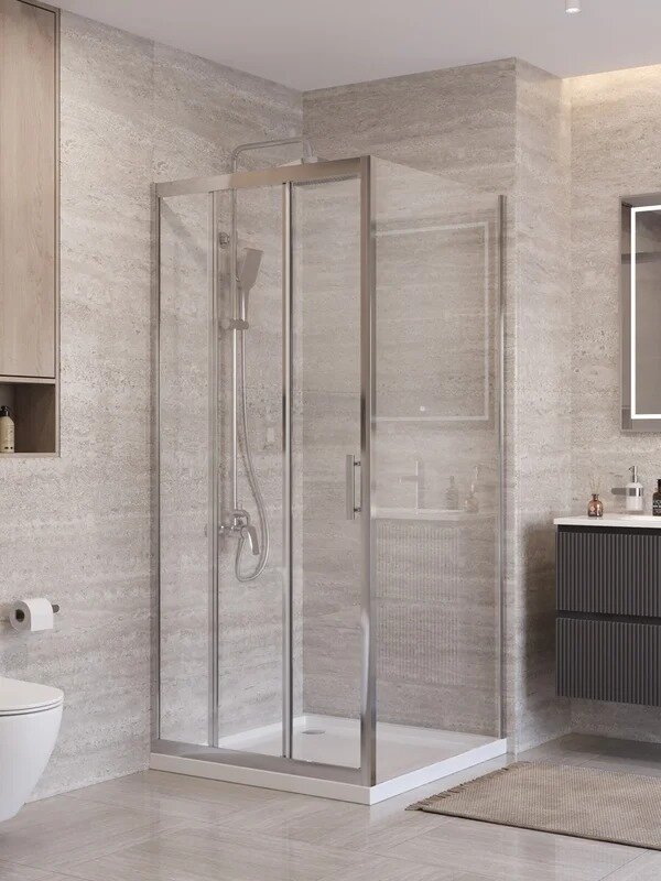 Душевой уголок BelBagno Формат (Uno) 195-AHF-31-80/70-C-Cr профиль хром, стекло прозрачное UNO-195-AHF-31-80/70-C-Cr