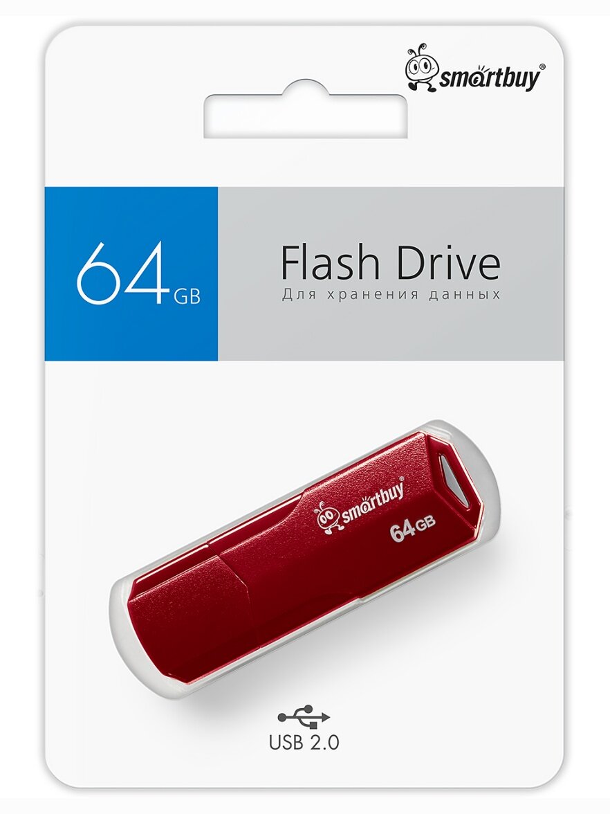 USB флешка Smartbuy 64Gb Clue burgundy USB 2.0