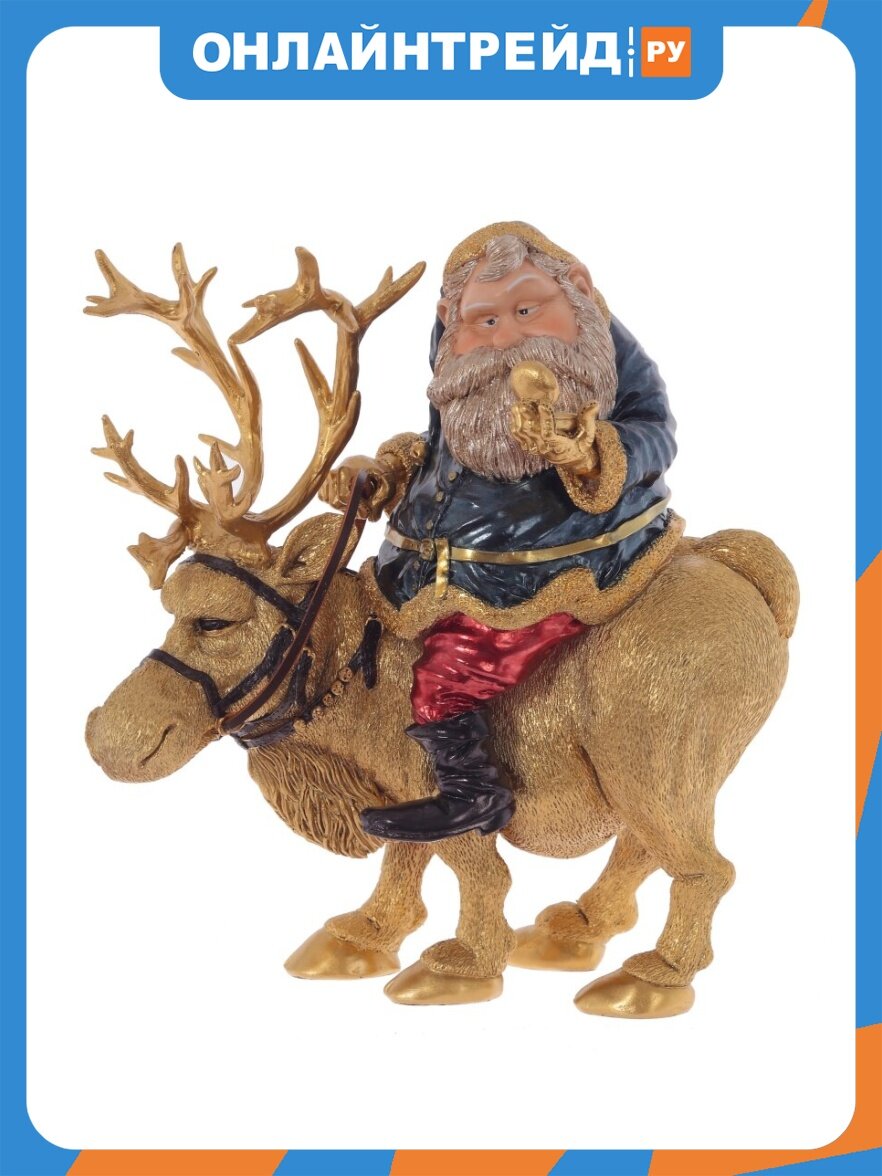 Фигурка декоративная Remeco Collection "Дед Мороз на олене " 22х15х24 см 813148