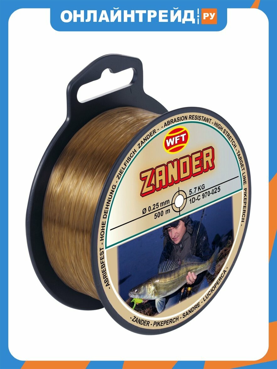 Леска монофильная Wft Zielfisch ZANDER (судак) 500 м, 025 мм