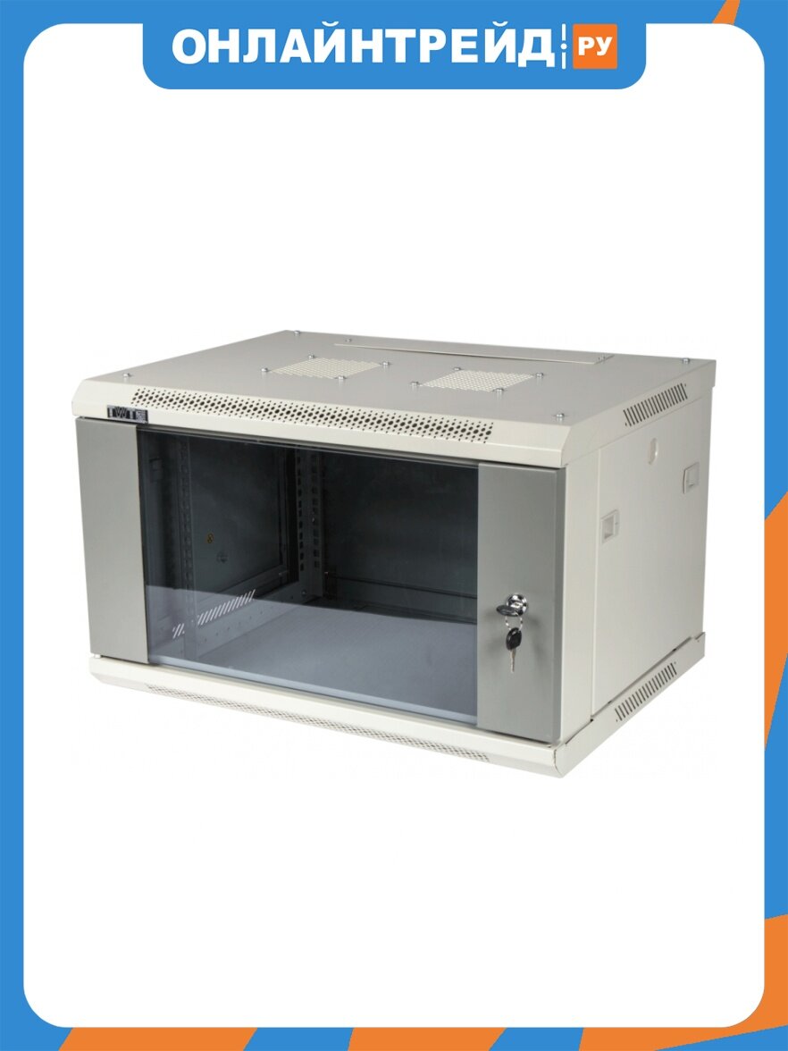 Шкаф настенный Lanmaster Pro 19", 12U, 600x600, серый, 2 части (TWT-CBWPG-12U-6x6-GY)